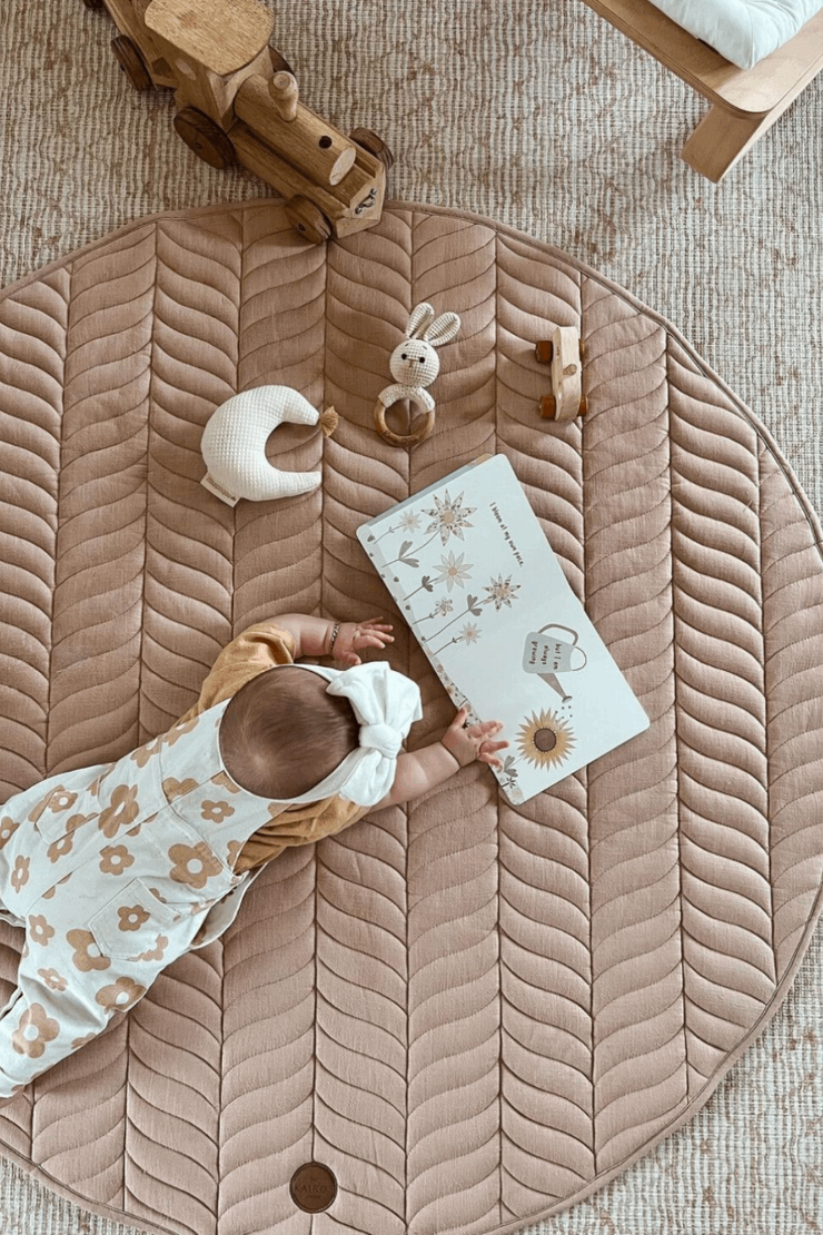 Linen Baby Play Mat | French Linen Baby Play Mat | The Kairos Child
