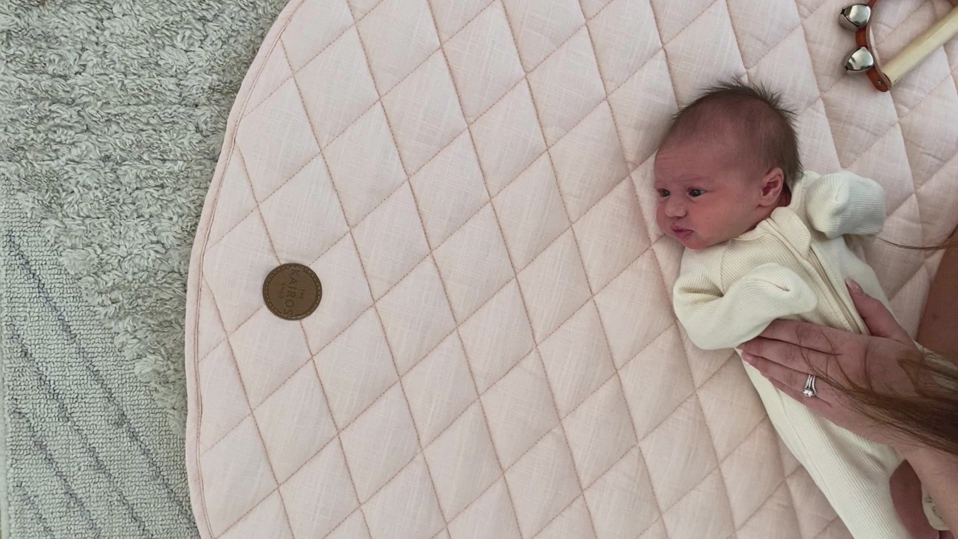 Linen Baby Mat | French Linen Soft Pink Play Mat | The Kairos Child